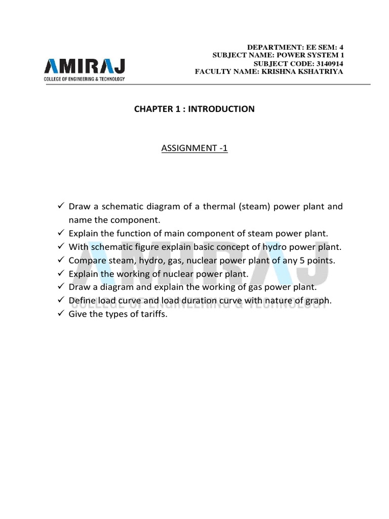 Power System Assignments | PDF