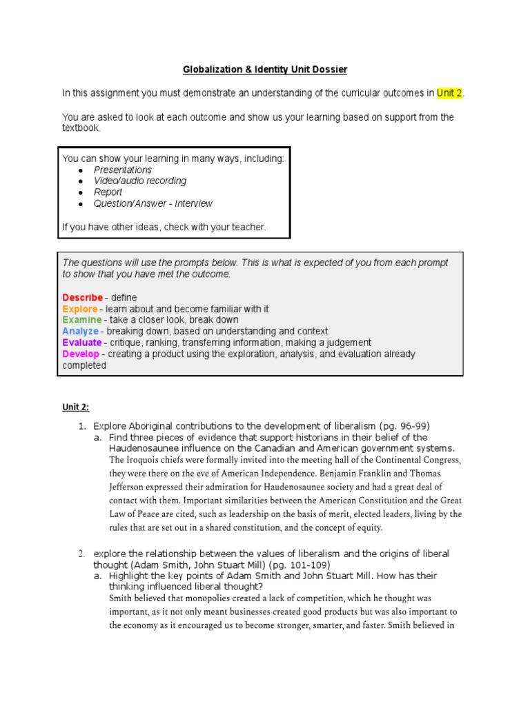 30-2 Unit 2 Dossier Questions | PDF | Containment | Liberalism