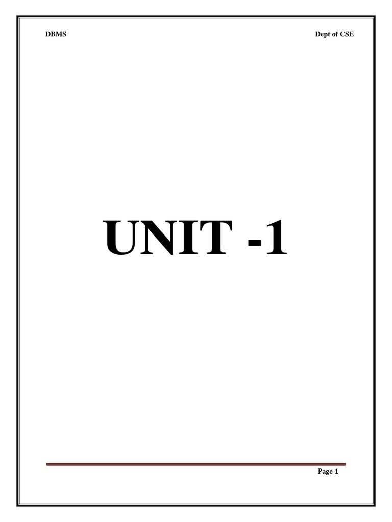 Dbms Unit 1 Pdf Databases Relational Model