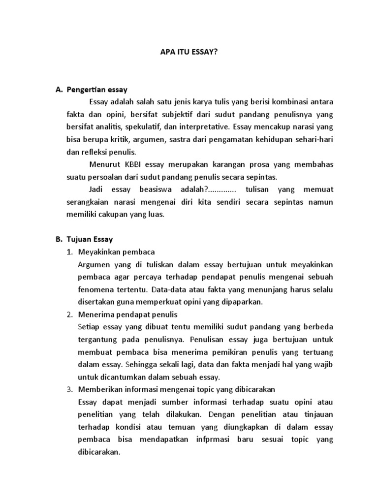 Panduan Menulis Essay Beasiswa | PDF | Karier & Perkembangan