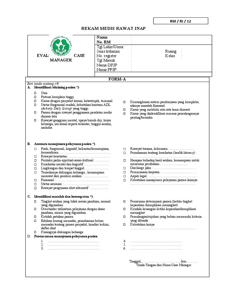 Form A & Form B Kosongan | PDF