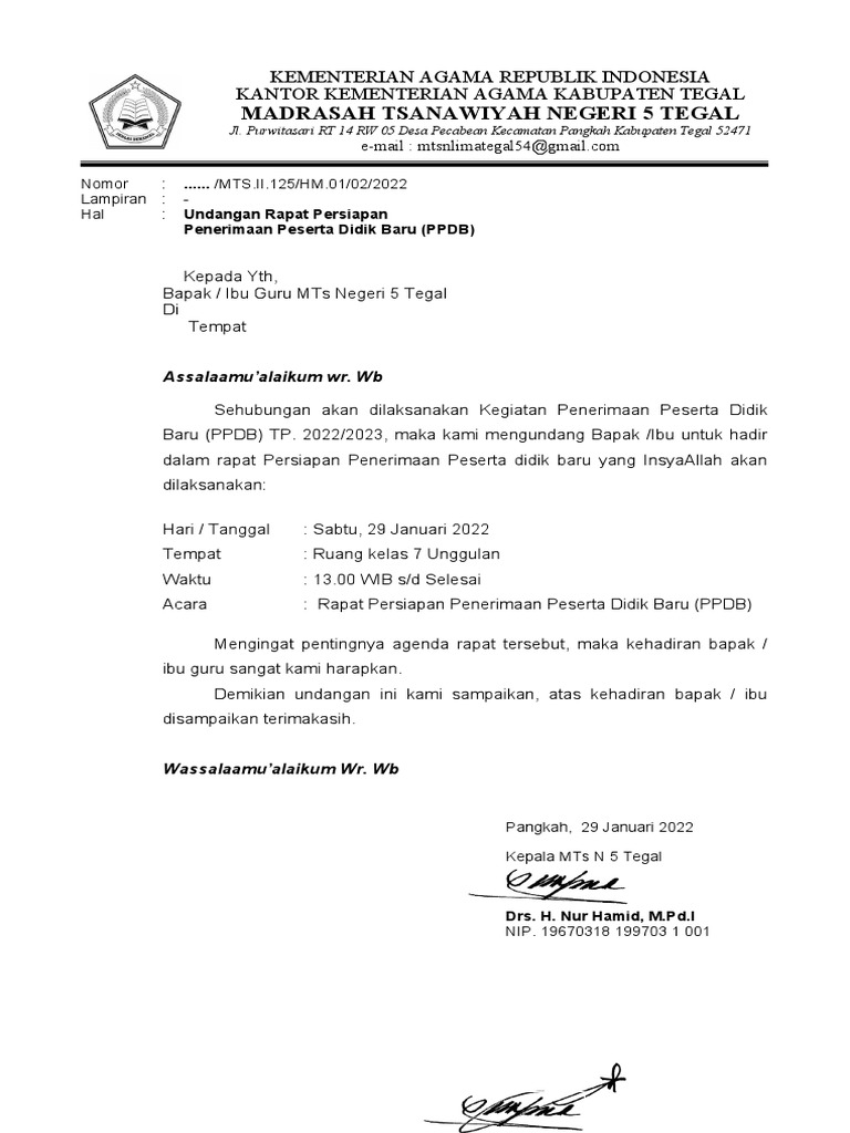 UNDANGAN, NOTULEN, BERITA ACARA RAPAT PPDB 2022 Cetak | PDF | Karier & Perkembangan