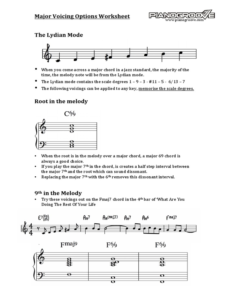 Major-Voicings-Supplement | PDF | Chord (Music) | Musical Techniques