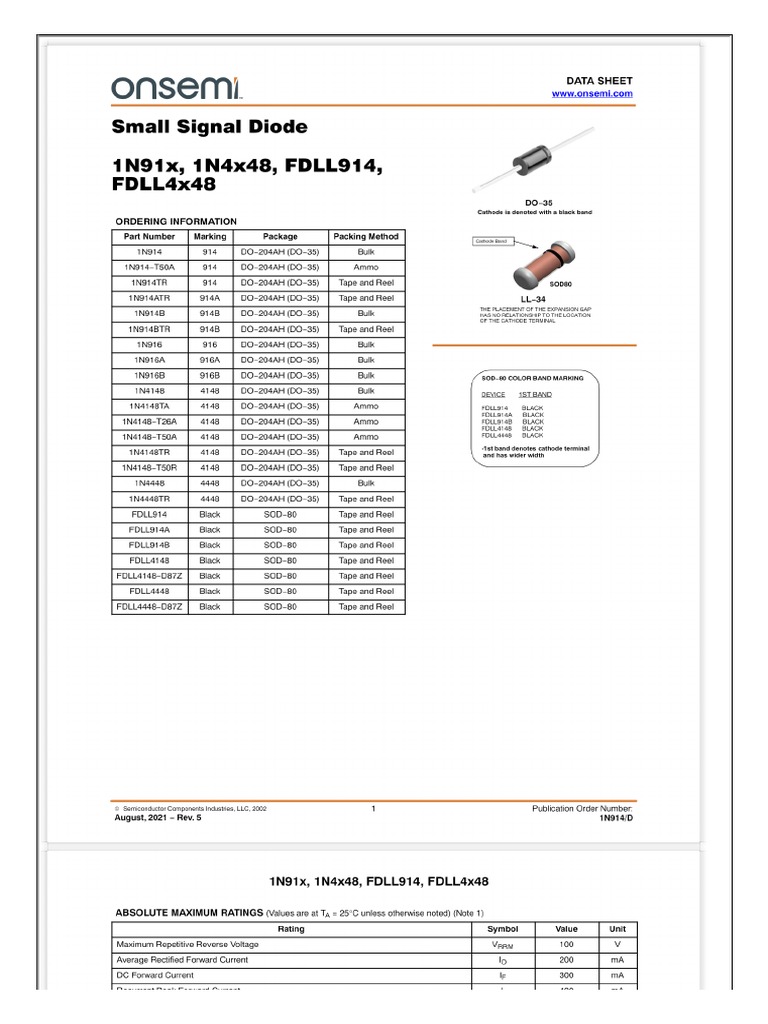 1N4148 Datasheet | PDF