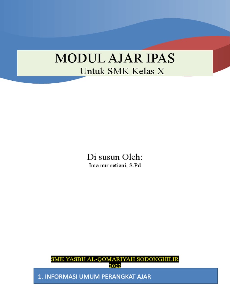 Modul Ajar IPAS Kelas 10 SMK 2022 | PDF