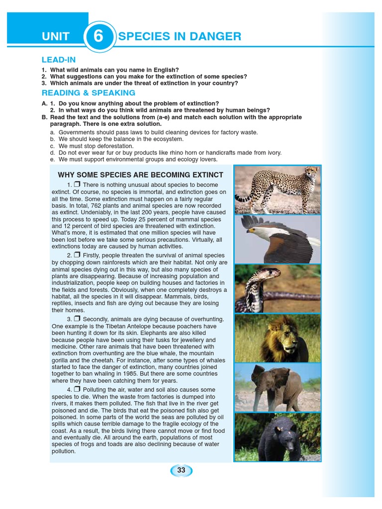 Species in Danger | PDF | Extinction | Endangered Species