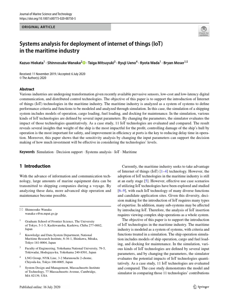 Systems Analysis For Deployment of Internet of Thi | PDF | Simulation ...
