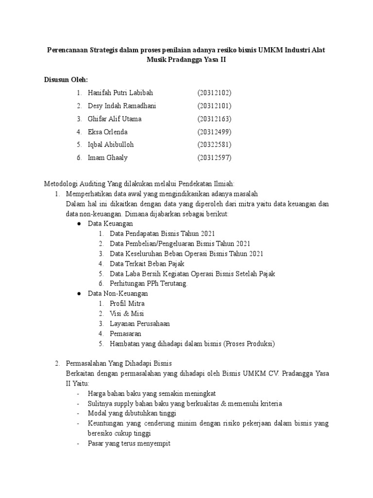 Analisis Resiko | PDF