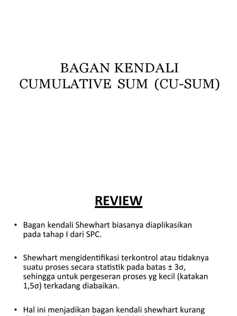 Algoritma Tabular Cu-Sum dalam SPC | PDF