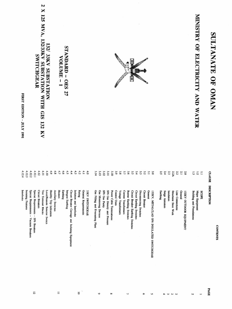 OES 27 Volume 1 132 33KV Substations | PDF