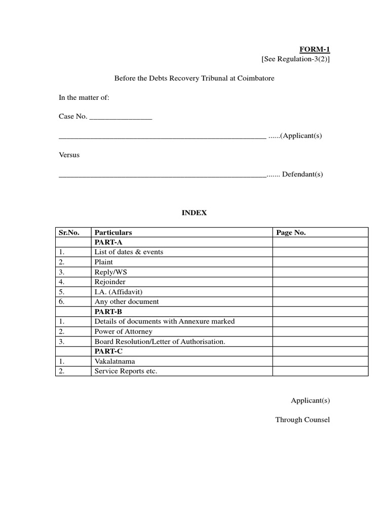 DRT Rules Forms Formats 2015 | PDF | Auction | Debt