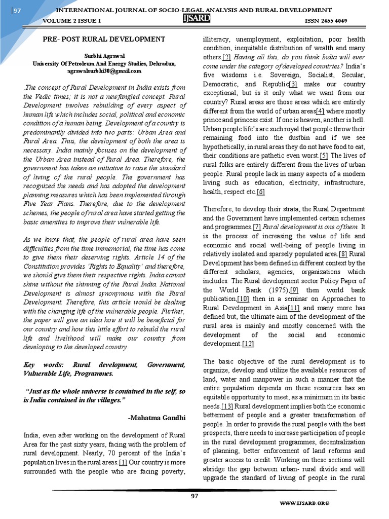 Pre Post Independence Rural Development | PDF | Economies
