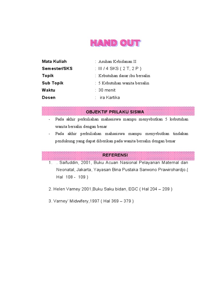 Hand Out | PDF