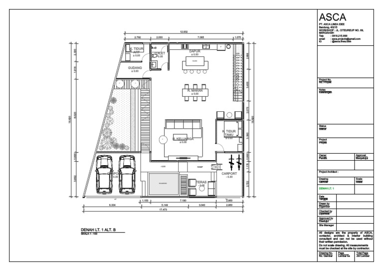 Denah Lt. 1 Alt. B - Rumah Pak Yunathan 2022 | PDF
