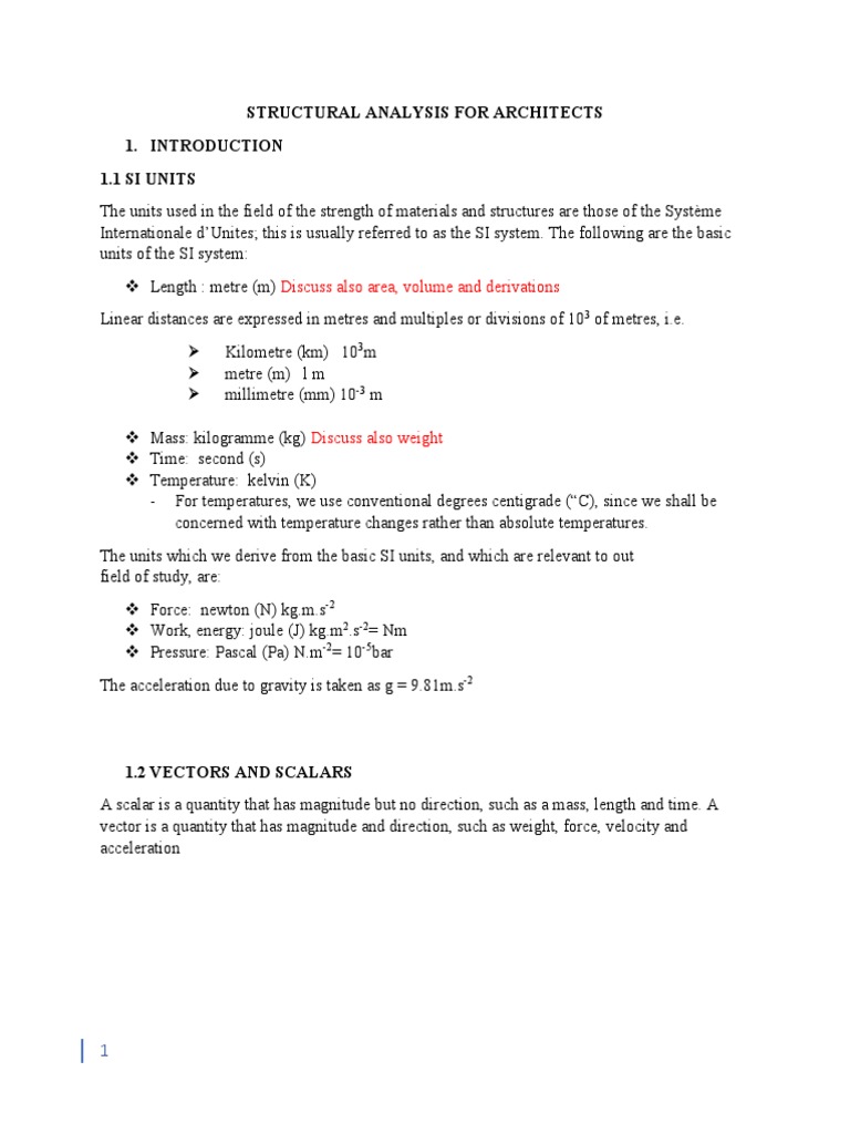 Structural Analysis For Architect Notes | PDF | Truss | Force