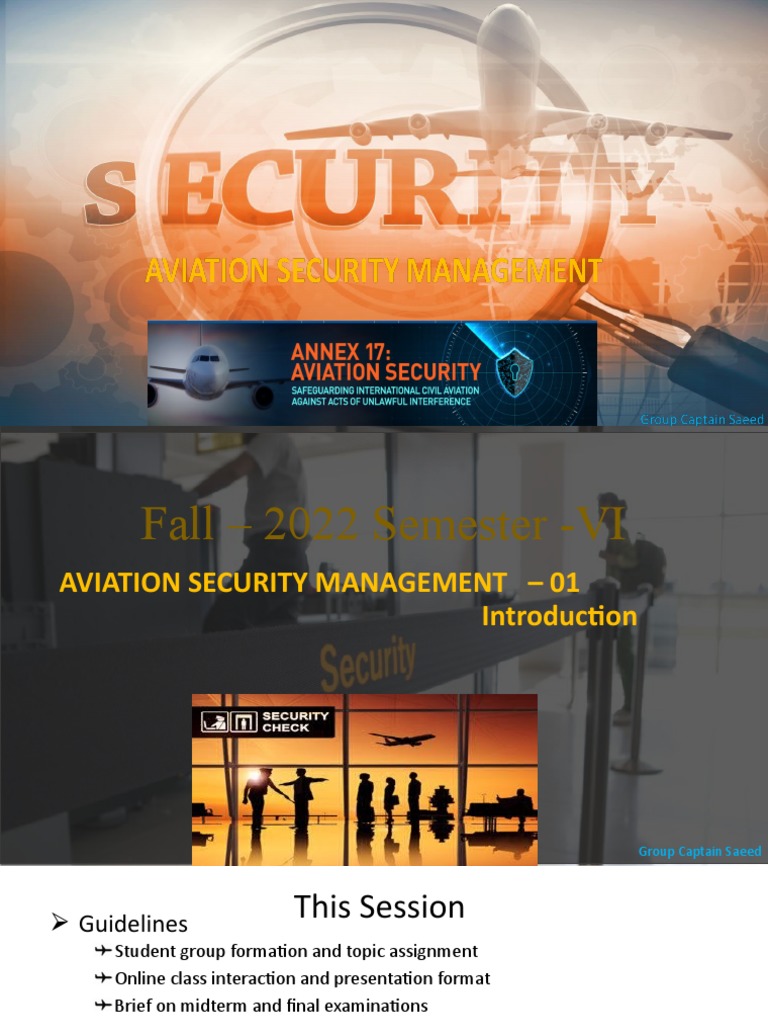INTRO Aviation Sec MGT ASM-01 FALL22 - 02 19092022 | PDF | Airport ...