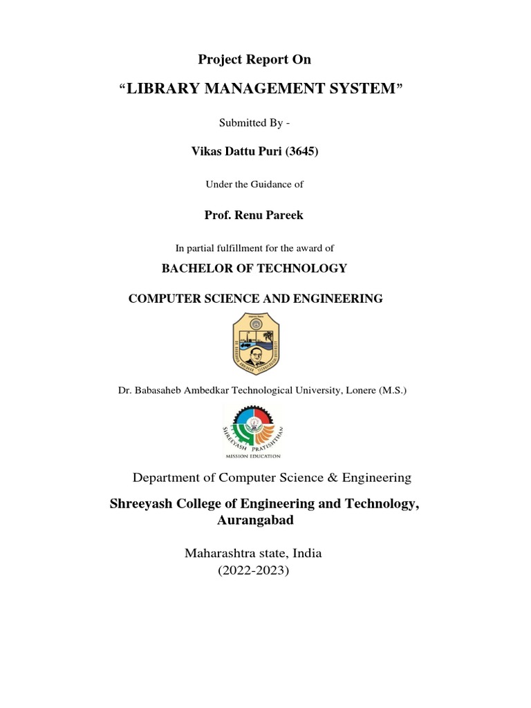 My Mini Project Report Format PDF | PDF | Databases | Thesis
