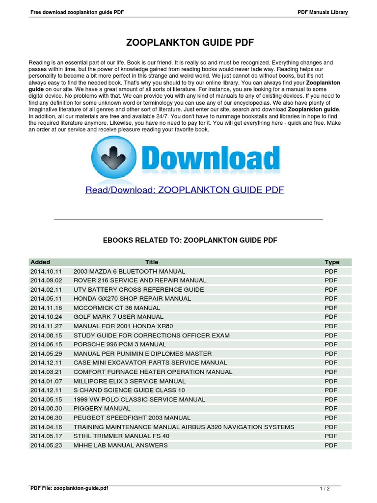 Zooplankton Guide | PDF | Empiricism | Concept