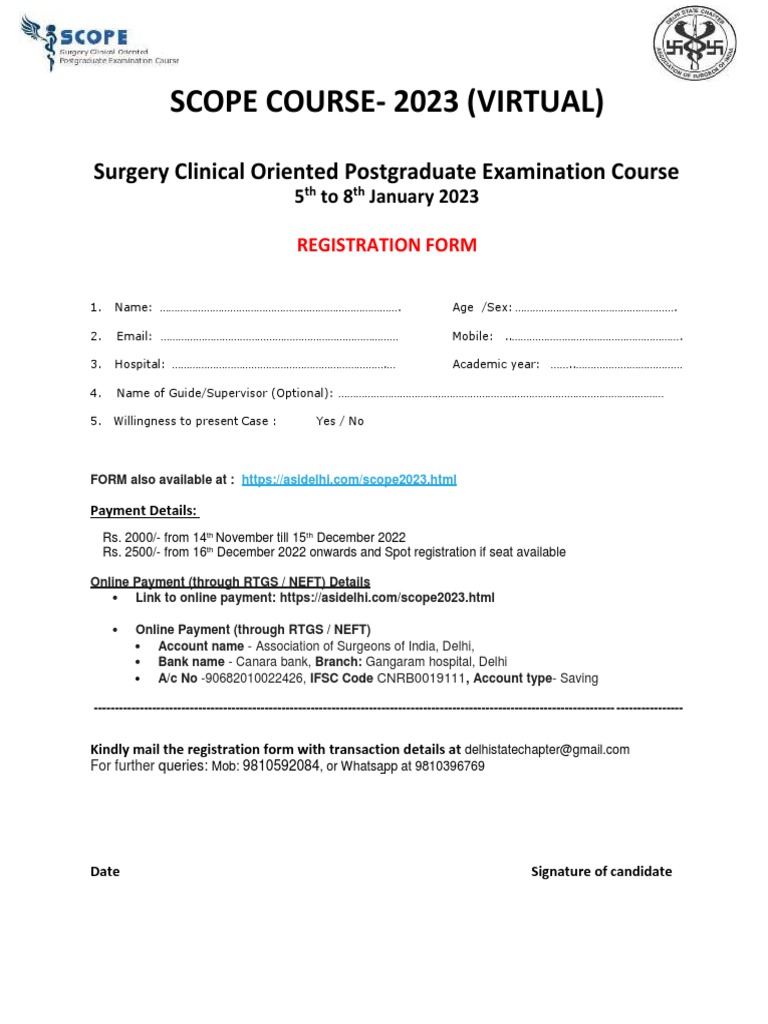 Scope Registration Form Jan 23 | PDF