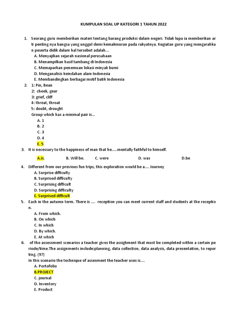 Kumpulan Soal Up 2022. Newdocx-1 | PDF | Nuclear Power | Project Based ...