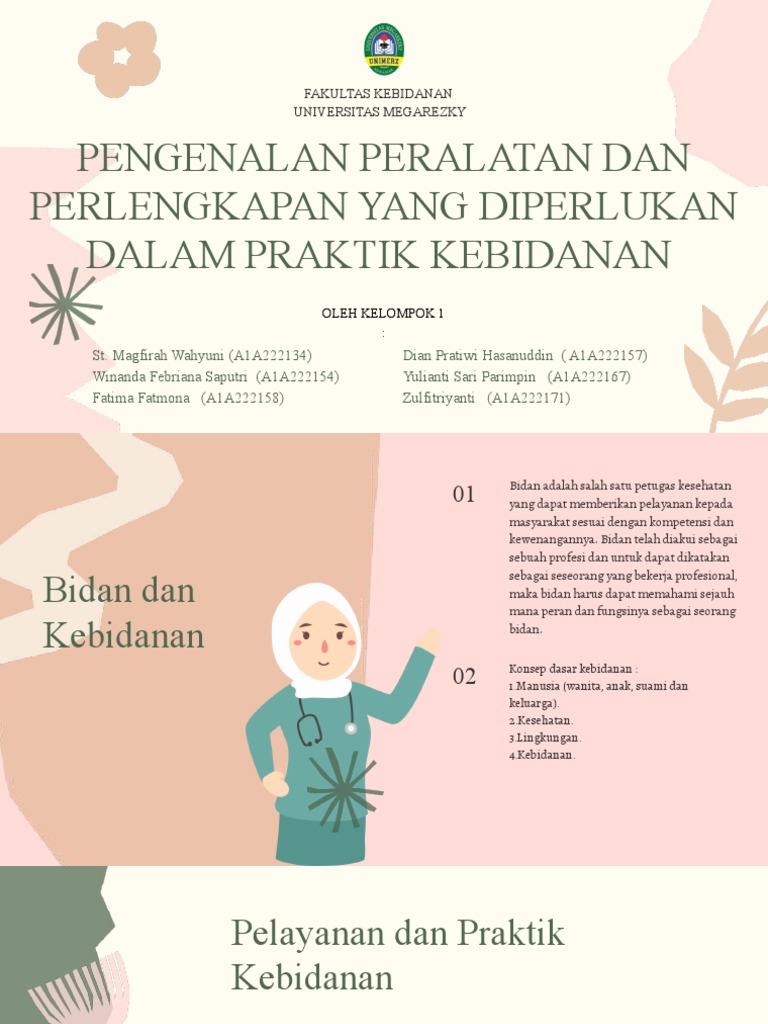 Kelompok 1 (Pengenalan Peralatan Dan Perlengkapan Yang Diperlukan Dalam Praktik Kebidanan) | PDF