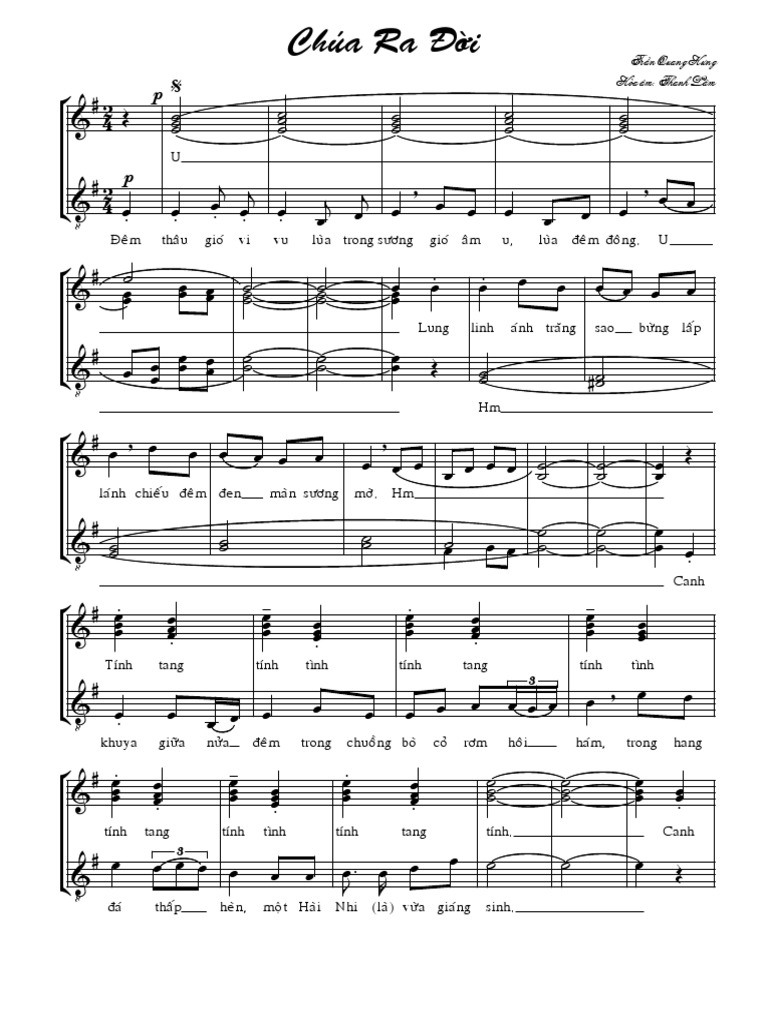 Chua Ra Doi Sheet Nhac PDF | PDF