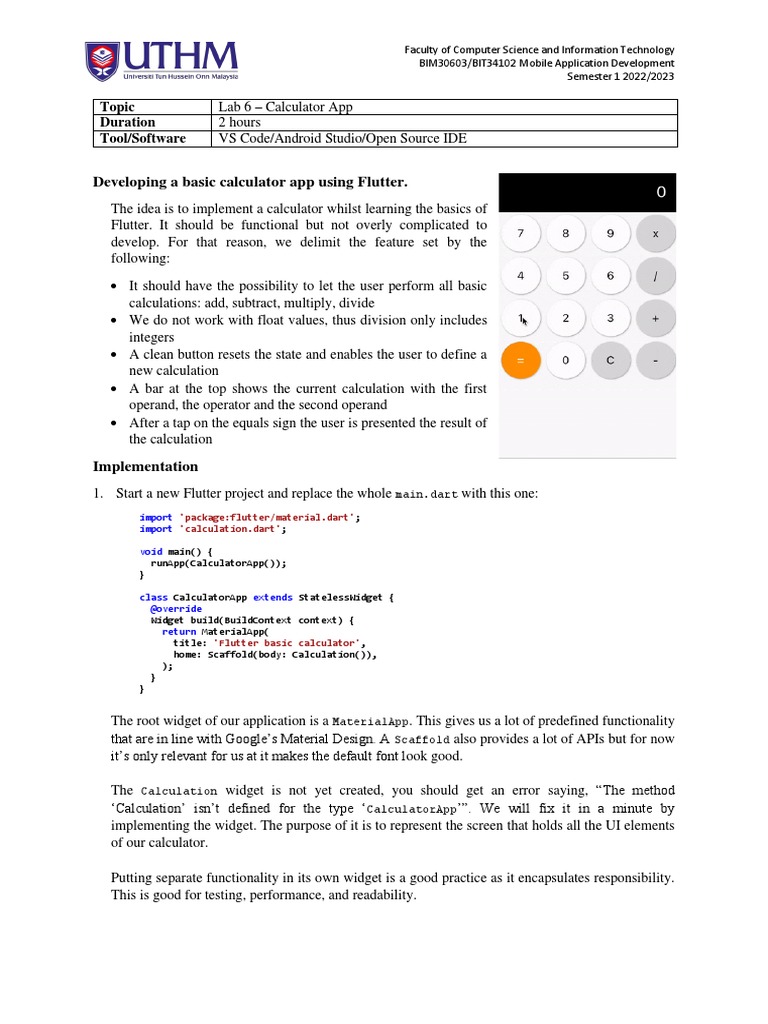 Lab 6 - Basic Calculator | PDF | Application Software | Software Engineering