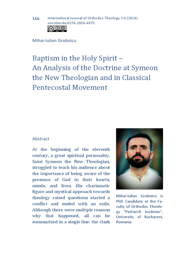 An Analysis of the Doctrines of Baptism in the Holy Spirit According to ...