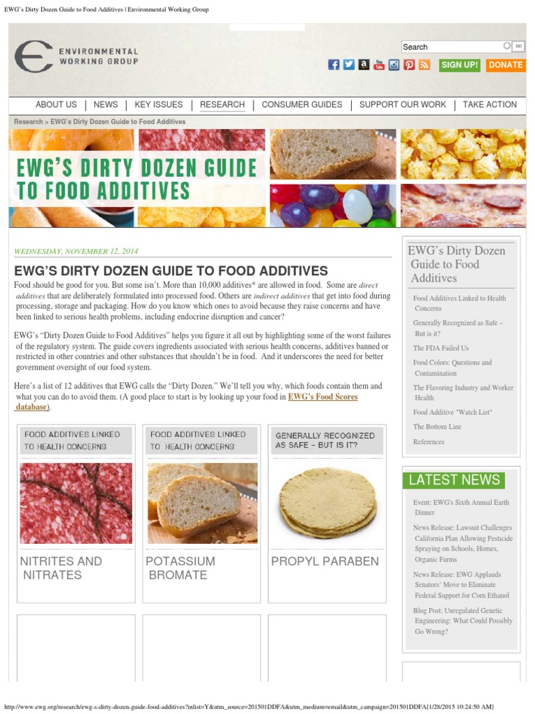 EWG's Dirty Dozen Guide To Food Additives - Environmental Working Group ...