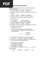 Newton's First Law Worksheet | PDF | Newton's Laws Of Motion | Inertia