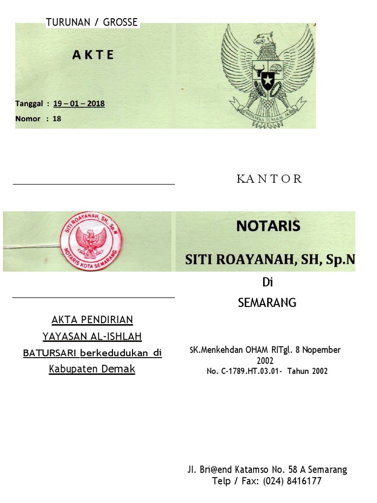 Akte Pendirian Yayasan Baru Pdf