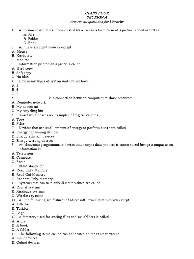 exams questions on computing and rme | PDF | Computer File | World Wide Web