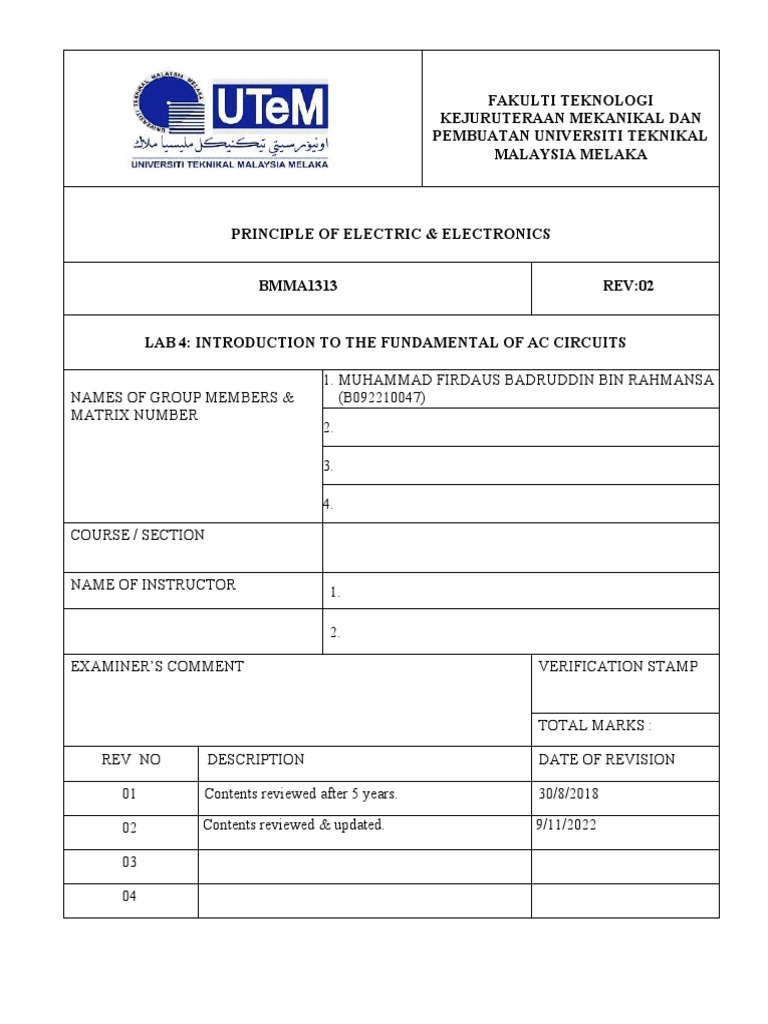 Lab 4 AC Circuits | PDF | Electrical Impedance | Amplitude
