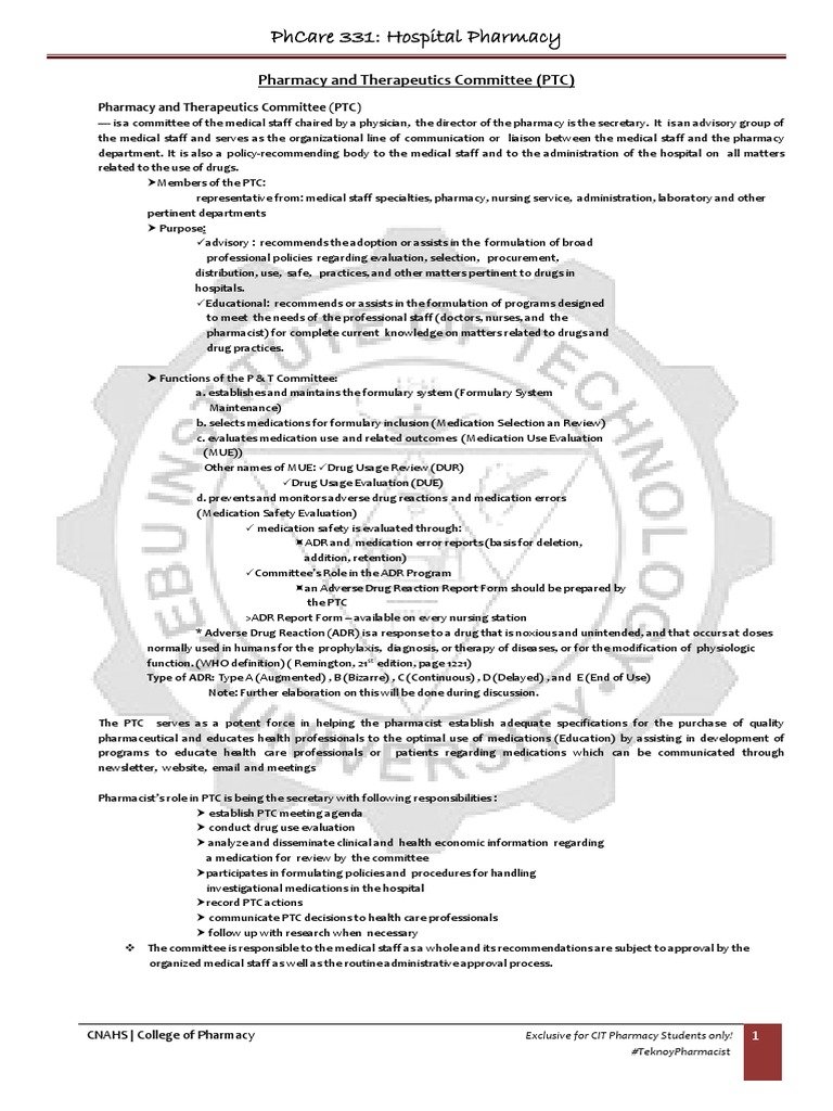Week4 PTC Formulary Dispensing | PDF | Medical Prescription | Pharmacy