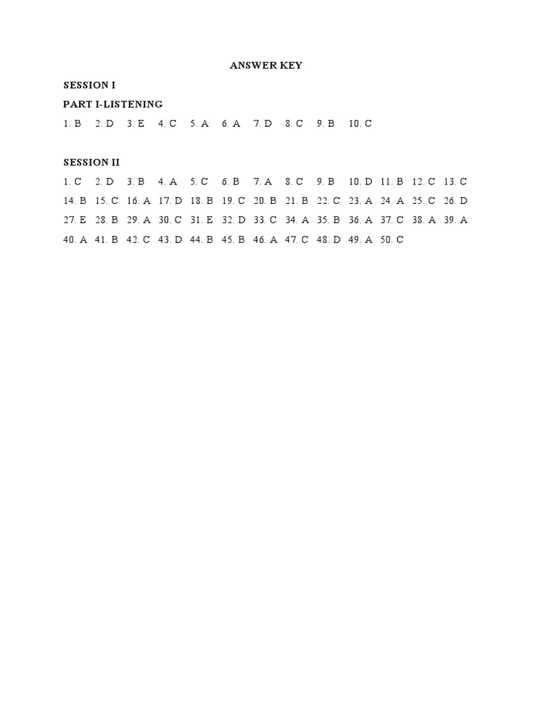 Sample Prof 2 Answer Key PDF