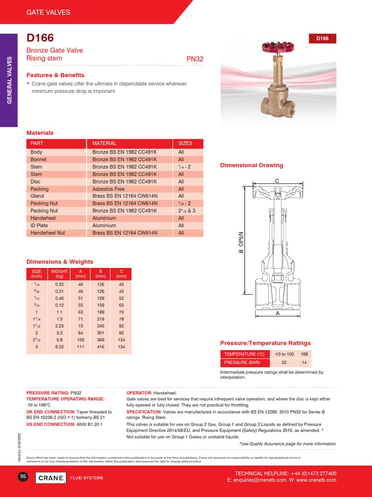 D166 Gate Crane+FS DS 0922 | PDF | Valve | Mechanical Engineering