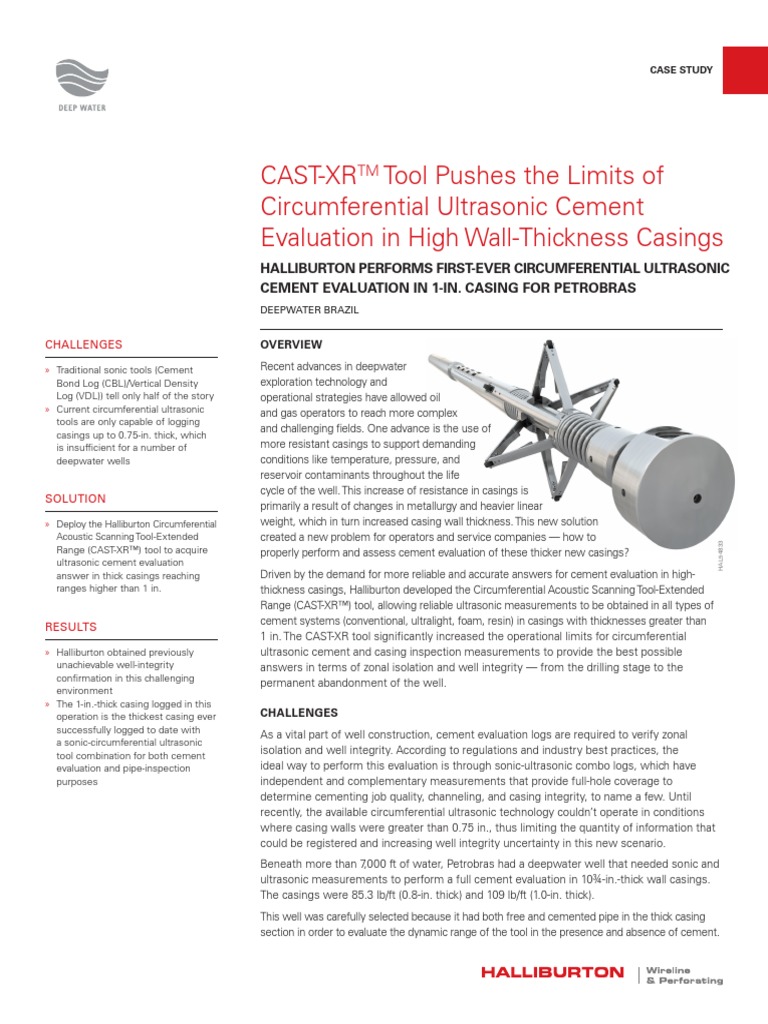 CAST XR Tool Pushes the Limits | PDF | Ultrasound | Halliburton