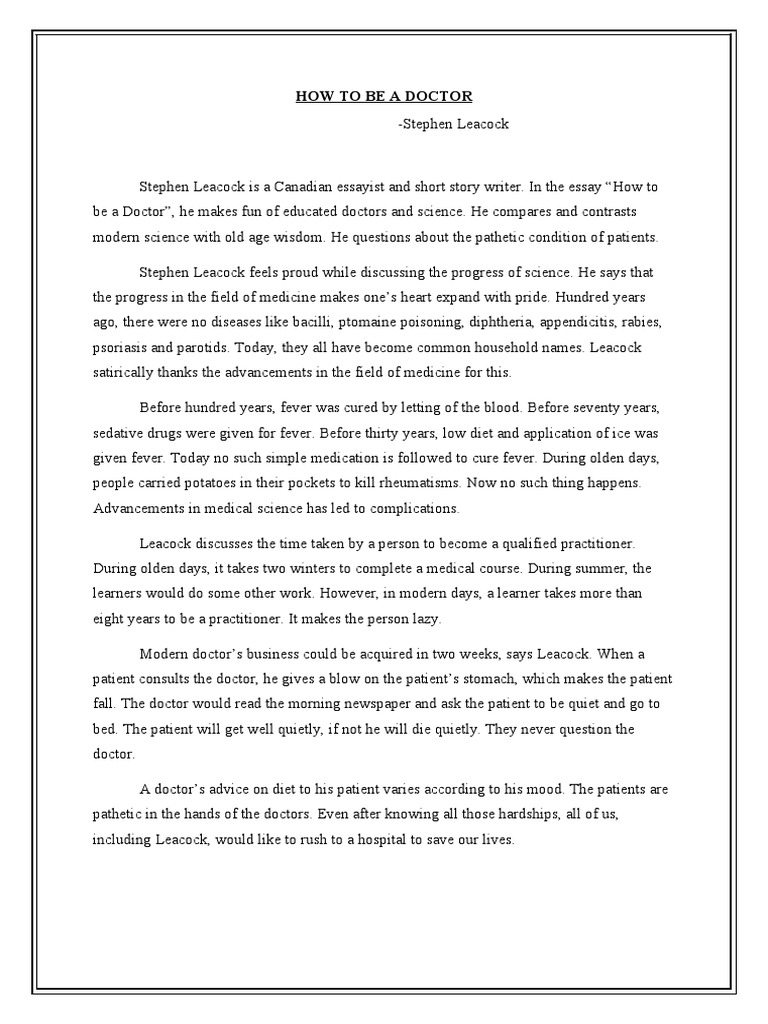 How To Be A Doctor | PDF
