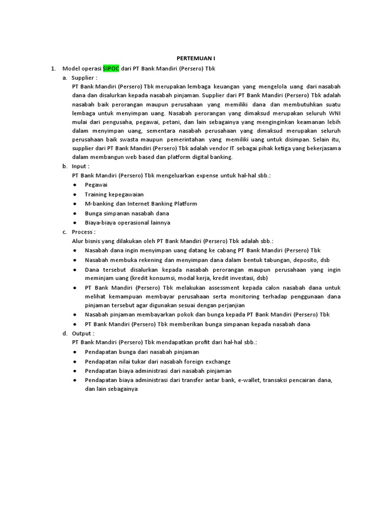 Opman Yang Dapat Digunakan Oleh BMRI | PDF | Pengelolaan Keuangan & Uang