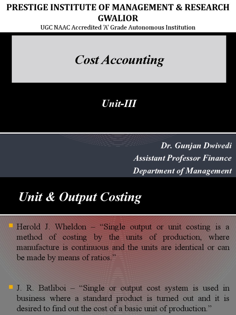 Unit-III Cost Sheet | PDF | Cost | Expense