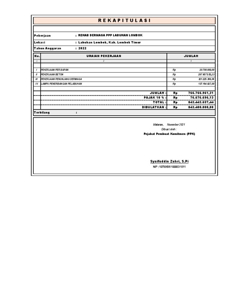 Rab Rehab Dermaga | PDF