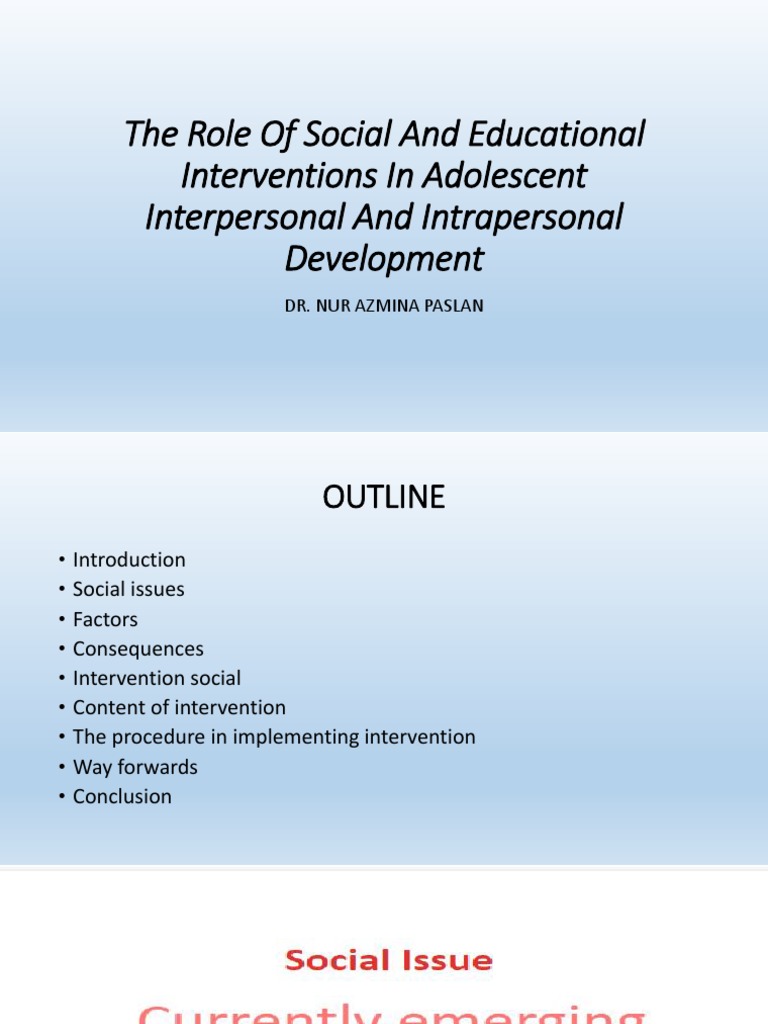 The Role of Social and Educational Interventions in Adolescent ...