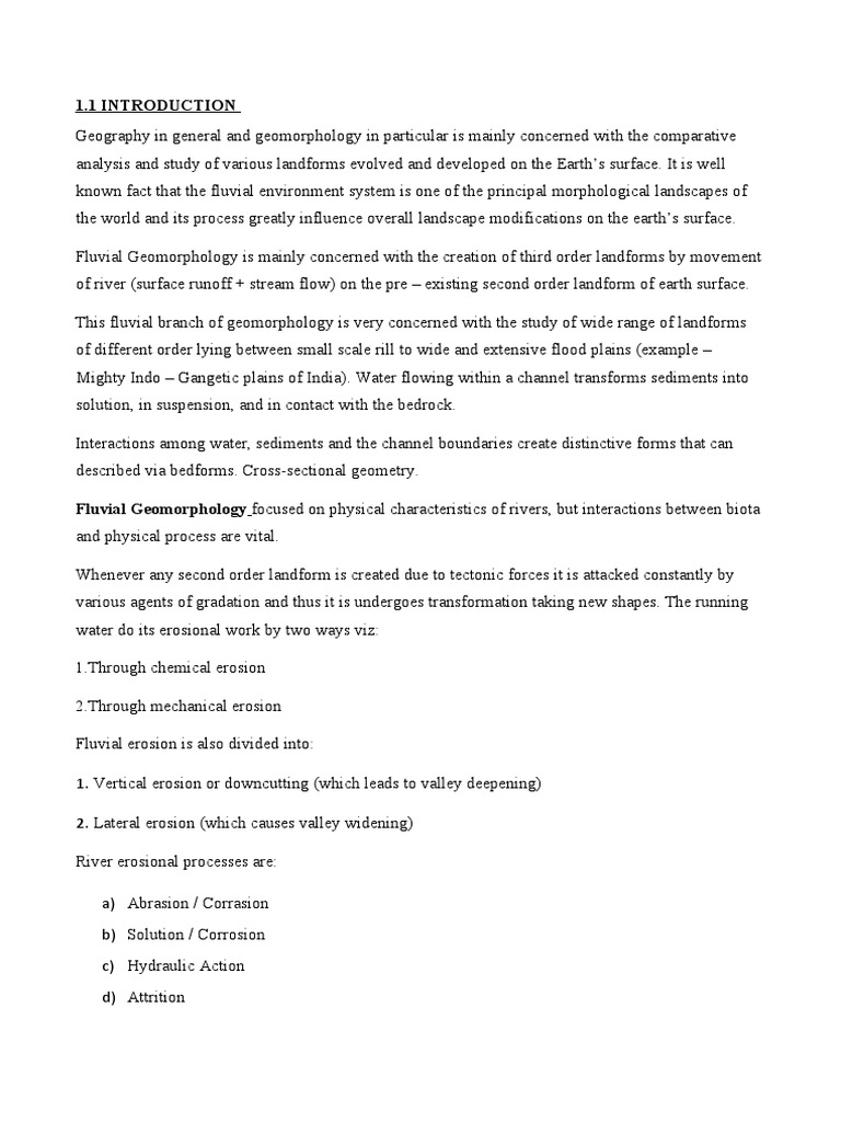 Identification and Mapping of Fluvial Landforms | PDF | Geomorphology ...