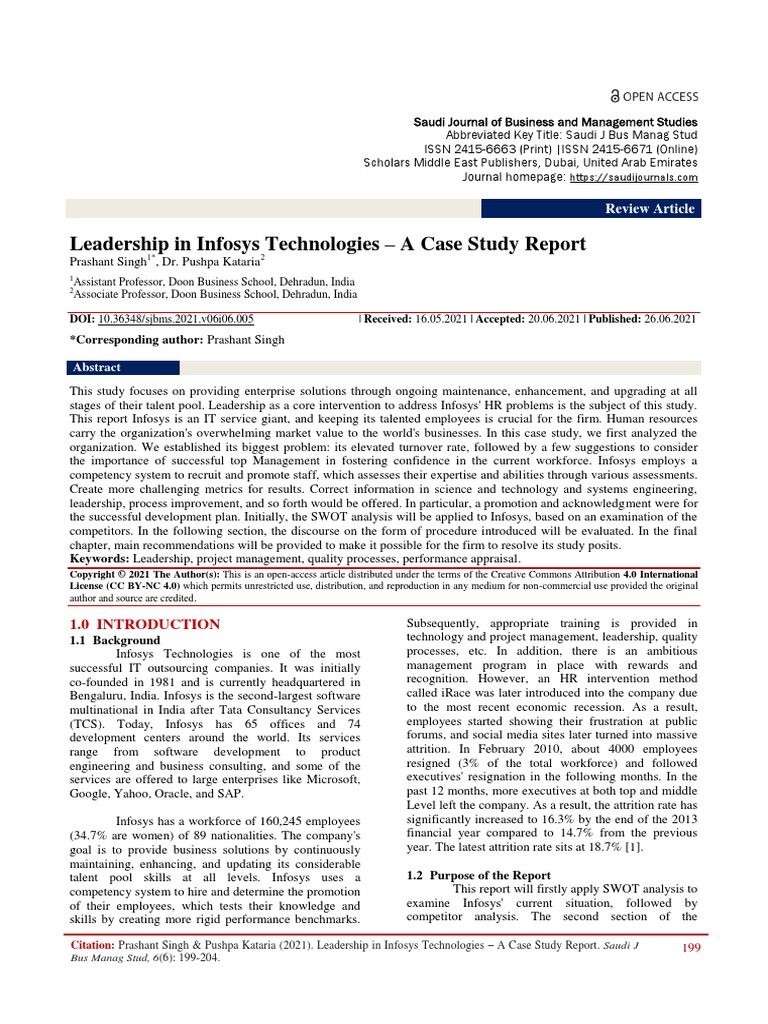 Infy Case Study | PDF | Leadership | Employee Retention Infy Case Study | PDF | Leadership | Employee Retention