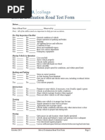 Driver Evaluation Road Test Form | PDF | Traffic | Vehicles
