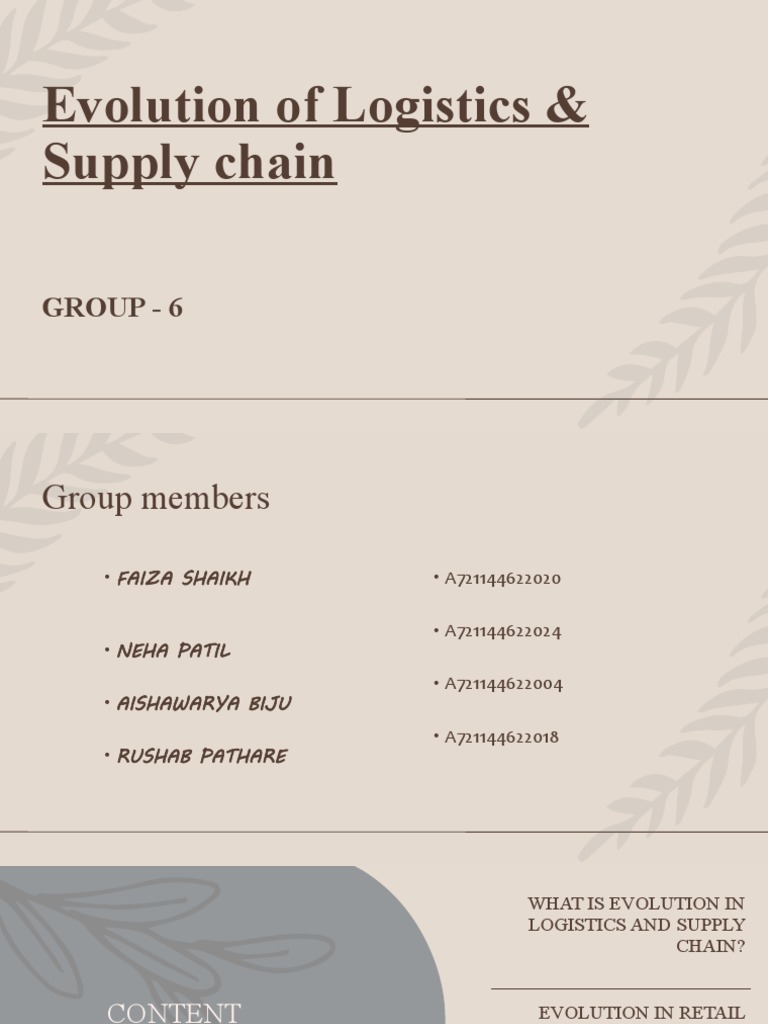 Evolution of Logistics & SCM | PDF | Supply Chain Management | Supply Chain