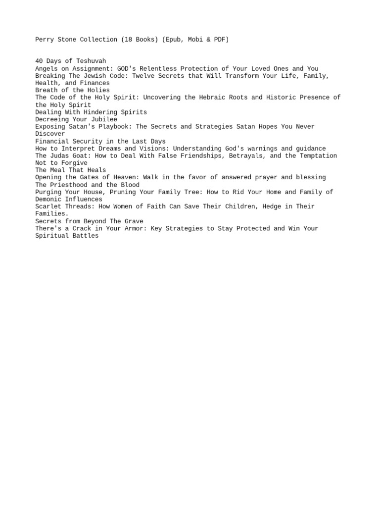 Perry Stone Collection | PDF