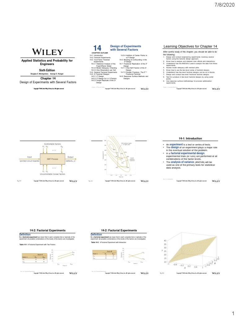 Ch14 - Design of Experiments | PDF | Analysis Of Variance | Experiment