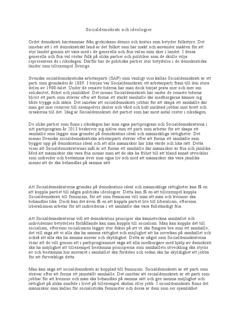 Ideologier Och Politiska Partier | PDF