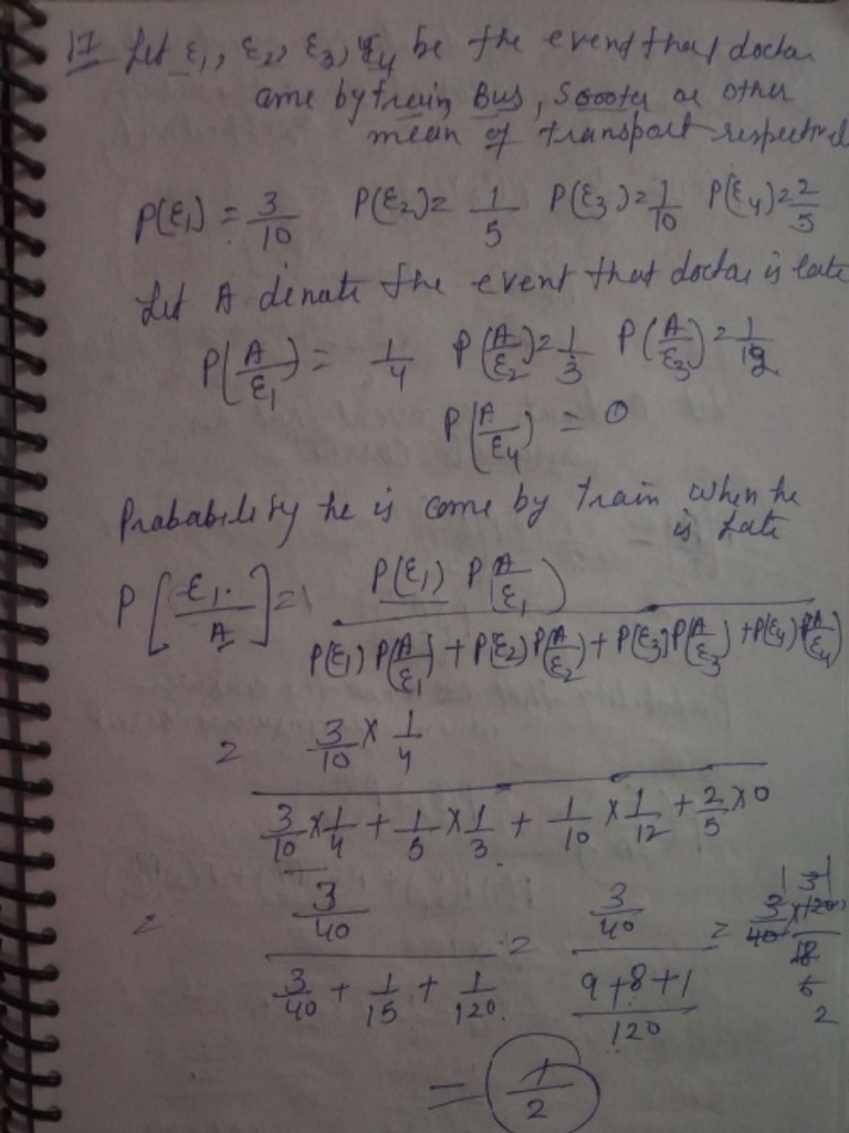 Class 12 Exercise 15.6 Part 3 Probability | PDF